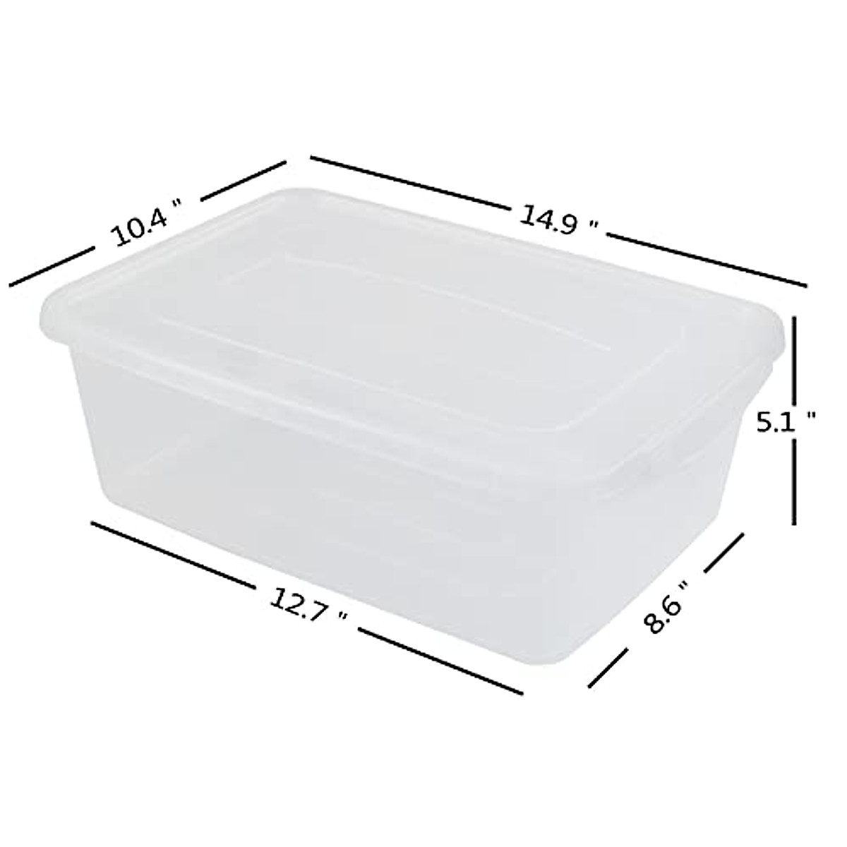 Pekky 13 Quart Plastic Bins Boxes with Lid, 3 Packs