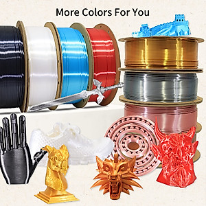 MKOEM 3D Printing Filament 1.75mm Silk Metallic Silver PLA 3D Printer Filament, 1KG 2.2LBS 3D Printing Material Silk PLA, High Diameter Tolerance, Widely Fit For 3D Printer/3D Pen, 1KG Silk Silver PLA