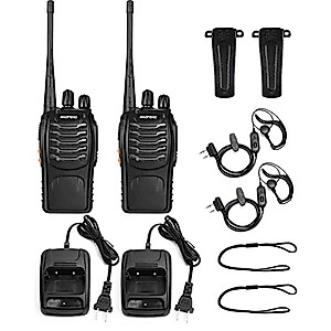 BaoFeng Walkie Talkies BF-888S Two Way Radio Long Range Rechargeable,Portable 2 Way Radio,Handsfree Walkie Talkie for Adultswith Flashlight Li-ion Battery and Charger（2 Pack）