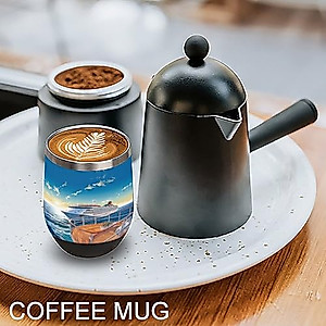 WYUSPGK 304 Stainless Steel Insulated Cup, Summer Sea Cruise Print Smooth Rim, Durable & Reusable - Perfect for Office, Home, And Travel