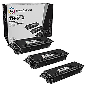 LD Compatible Toner Cartridge Replacement for Brother TN650 High Yield (Black, 3-Pack)