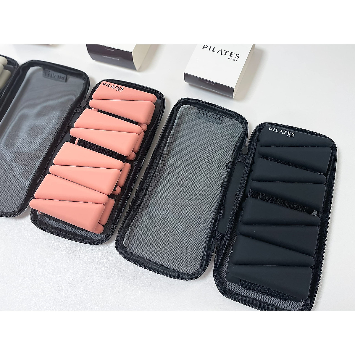 Pilates Body - Set of 2 (1.8lb each, 3.6lb total) | Adjustable Wearable Ankle/Wrist Weights | Pilates, Yoga, Barre, Aerobics, Running, Walking, Traveling, Home Workouts, Core Training (Sand) (Black)