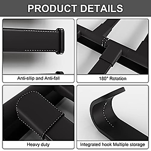 KLDKLD Swivel Towel Rack,Wall Mounted Towel Bar for Bathroom,4-Arms Towel Rack with Hook, Space Saving Towel Holder for Bathroom