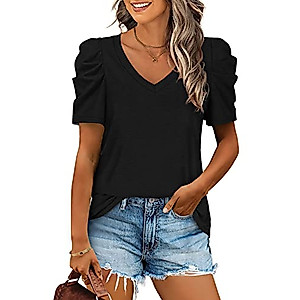 Womens Summer Tops Black Shirts for Women Oversized T Shirts Casual Loose Fit XXL