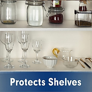 White and Clear Shelf Cabinet Liner, Drawer Liners Non-Adhesive 12 in X 20 Ft, Strong Grip Non Slip Shelving Liner for Kitchen Cabinets, Easy Install Storage, Drawers, Shelves Kitchenware Tableware L