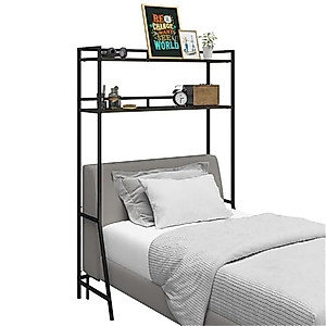 Novogratz Beverly Over-The-Bed Storage for Twin & XL Twin Beds (18.5" L x 42.83" W x 64.86" H), Espresso/Black