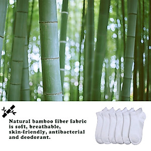 Women's Thin Ankle Low Cut Socks Rayon Bamboo Lightweight Flat Seam Athletic Sock, 6 Pack Ladies Running Sock (White, US Size 8-11)