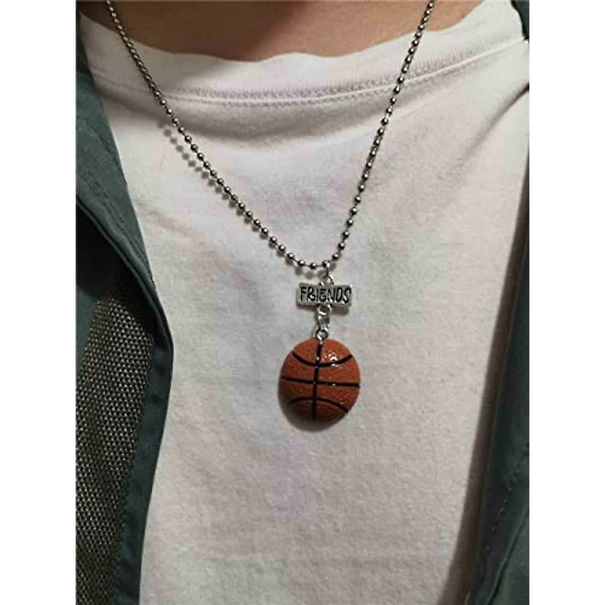 BFF Best Friends Necklace for Women Men Sport Ball Basketball Friendship Necklace Pendant 2 Girls Graduation Gift Jewelry