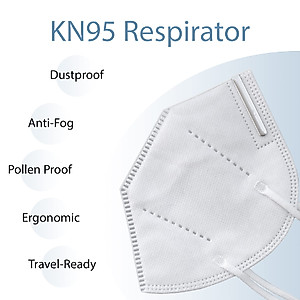 KN95 – Disposable Face Mask | Includes 20 Masks | 5-Ply Layer PM 2.5 Protection | Multiuse Dust & Particle Filtration | Adjustable Nose Piece & Elastic Ear Loop | Comfortable 3D Design Respirator