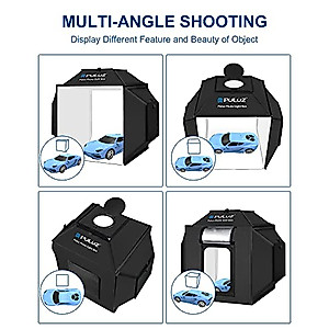 PULUZ Photo Studio Soft Box,16x16 inches Portable Light Box Photography Shooting Tent Kit with Hight CRI 480 LED Lights & 4 Color Backdrops for Product Photography