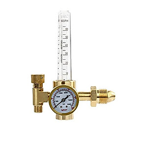 Welding Argon CO2 Gas Regulator 0-60CFH, 0-3500PSI Mig Tig Flowmeter Female 9/16" 18RH CGA-580 Inlet Gas Welder Regulator Gauge
