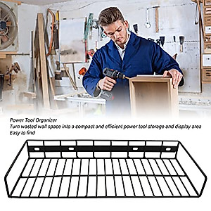 Power Tool Organizer, Larger Capacity Drill Holder Wall Mount, Heavy Duty Garage Tool Organizer and Storage, Tool Storage Rack for Garage Pegboard, Cordless Drill Charging Station, 2 Layer