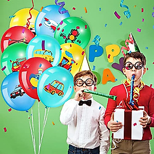 40 Pack Transportation Party Balloons Decorations Traffic Balloons Vehicle Latex Balloons Transport Party Supplies for Boys Kids Baby Shower Birthday Decoration