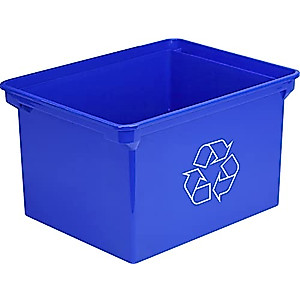 Storex 9 Gallon Recycle Bin, Blue, 1 Count (61549A01C)