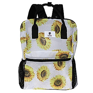 Mesh Backpack Bag See Through Bag College Bookbag Beach Bag Daypack Travel Semi-Transparent Bag for Women and Men (I)