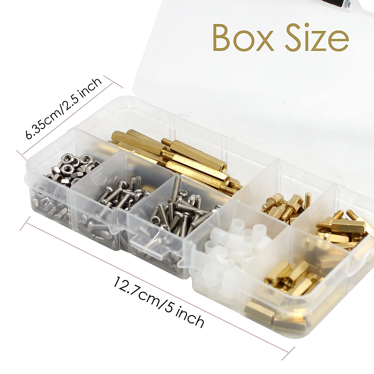 iUniker Raspberry Pi Installation Tool 314 Pcs Lot M2.5 Series Hex Brass Spacer/Standoff + Nuts + Screws with Storage Case for Raspberry Pi 4/3 Model B+(Plus) / 3B / Zero W Accessories Kit (314-Pcs)