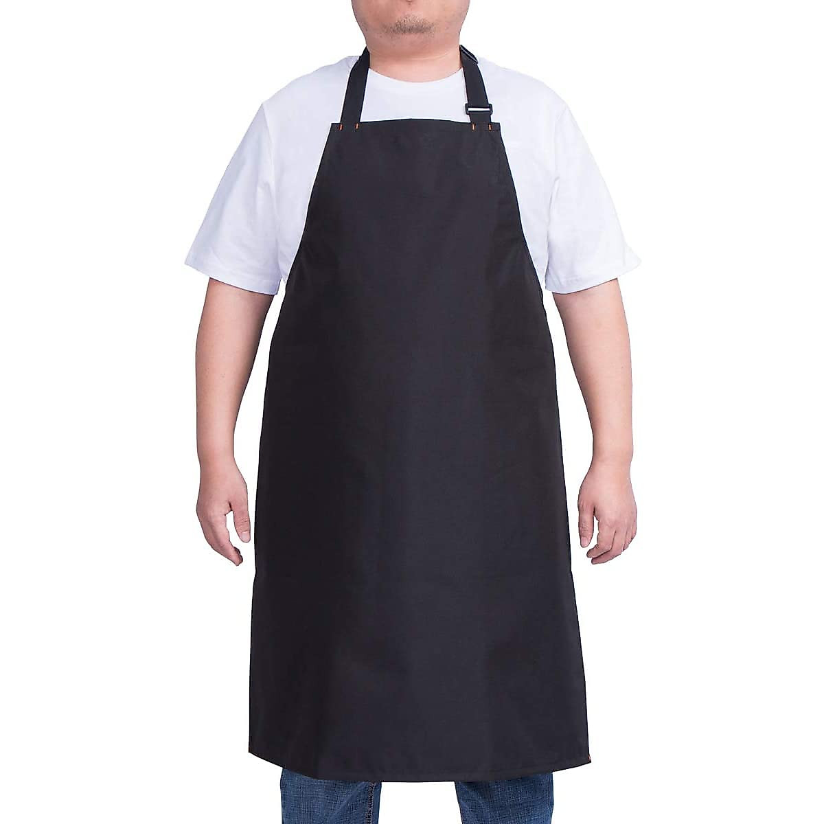 ALIPOBO Waterproof Apron for Men and Women, Durable Heavy Duty Extra Long Adjustable Bib Apron for Kitchen Cooking, Dish Washing, Butcher, Dog Grooming, Lab work, Black