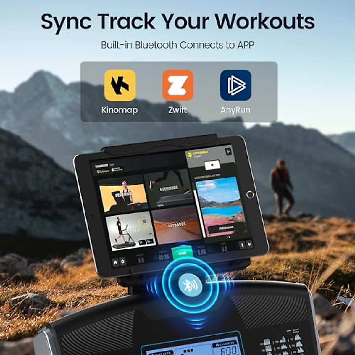 OMA Treadmills for Home, 5925 Folding Treadmill with 15% Auto Incline 3.0HP 300 lb Capacity for Running and Walking with Bluetooth Connectivity 36 Preset Programs, Running Machine for Home Exercise