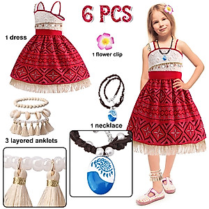 OFIHIDO Princess Costume for Girls,Princess Dress for Kids with Accessories,Halloween Costume for Girls Kids Dress Up (4-5 Years)