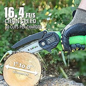 Mini Chainsaw Cordless 4 Inch Mini Chain Saw SOYUS Small Chainsaw with Safety Lock, Rechargeable Mini Lithium Chainsaw Electric Handheld Chainsaw Portable Chain Saw Tree Trimming Branch Wood Cutting
