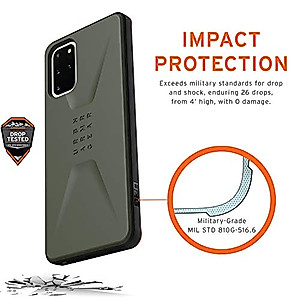 URBAN ARMOR GEAR UAG Samsung Galaxy S20 Plus Case [6.7-inch Screen] Civilian [Olive Drab] Sleek Ultra-Thin Feather-Light Military Drop Tested Protective Cover