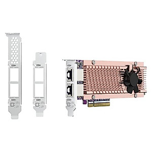 QNAP QM2-2P410G2T 2 x PCIe Gen4 NVMe SSD & 2 x 10GbE (10G/5G/2.5G/1G/100M) Port Expansion Card to Enhance Performance