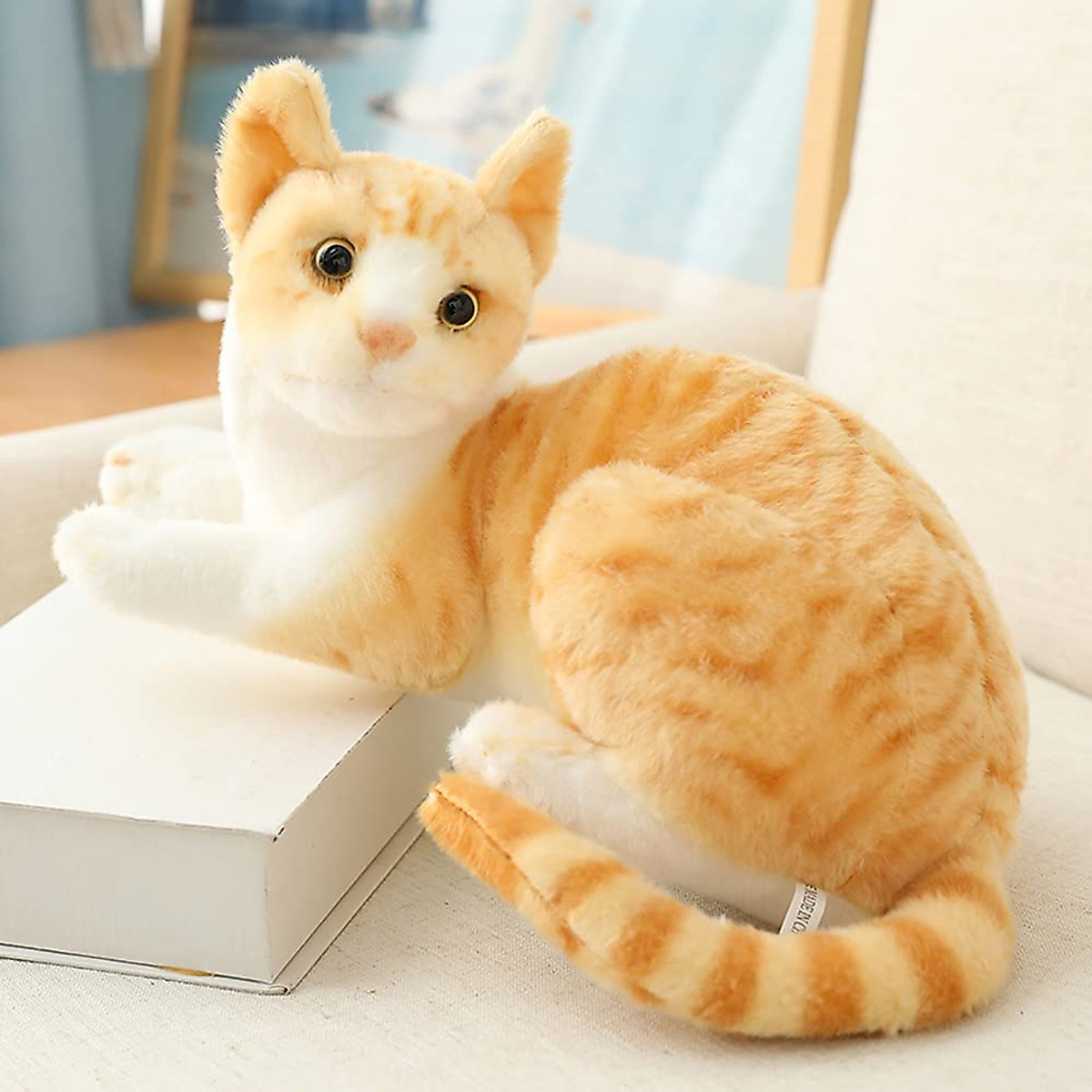 GUDVES Orange Tabby Cat Stuffed Animal Baby Stuffed Animal Cat Stuffed Animal Plush Toy Orange Shorthair Cat 12 Inch (Orange B)