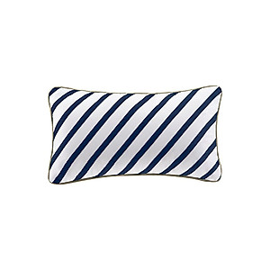 CinchFit American Made V Berth Navy & Khaki Stripe 4 Piece Boat Duvet Cover Set - Duvet Cover, 2 Shams, 1 Accent Pillow (Universal XL V Berth)