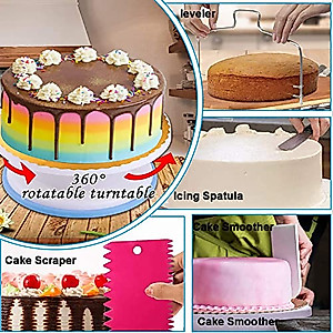 Cake Decorating Kits 567 PCS Baking Set with Springform Pans Set, Rotating Turntable, Decorating Tools, Cake Baking Supplies for Beginners and Cake Lovers