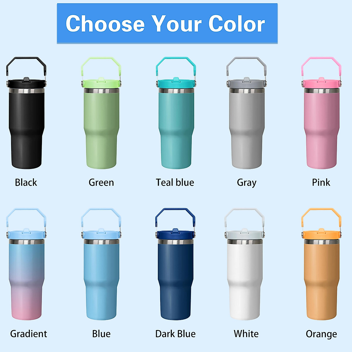 Personalized Custom 30oz Insulated Tumbler with Handle, Featuring a Leak-proof 2-in-1 Lid and Straw, Custom Travel Coffee Mug, Personalized Photo Gift for Women and Men