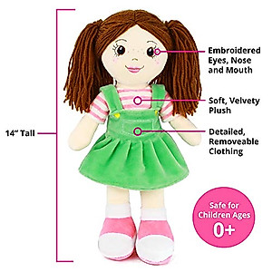 Playtime by Eimmie 14” Soft Baby Doll - Plush Rag Dolls for 2 Year Old Girls & Boys, Toddler & Infants - Washable & Sensory Fabric Body - 3pc Set