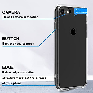 Restoo for iPhone SE Case 2022/2020,iPhone 7 8 Case,Slim Crystal Clear Case with [Not Yellowing] Shockproof Hard PC Back Protective Phone Case for iPhone 4.7 inch