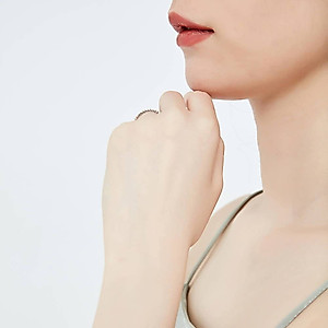 BERRICLE Sterling Silver Wedding Rings Pave Set Cubic Zirconia CZ Eternity Ring for Women, Rhodium Plated Size 7