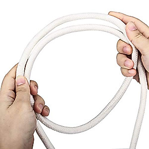 HOZEON 3/8 Inch x 164 Feet Natural Cotton Rope, White Heavy Duty Clothesline Cord Craft Knitting Thread String Wall Hanging Rope for Plant Mirror Garden DIY Decoration Hanger