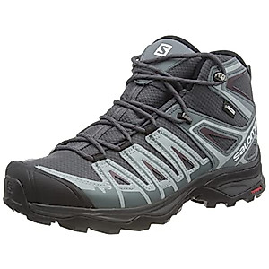 Salomon X Ultra Pioneer MID CLIMASALOMON Waterproof Hiking Boots for Women Trail Running Shoe, Ebony/Stormy Weather/Wine Tasting, 7.5