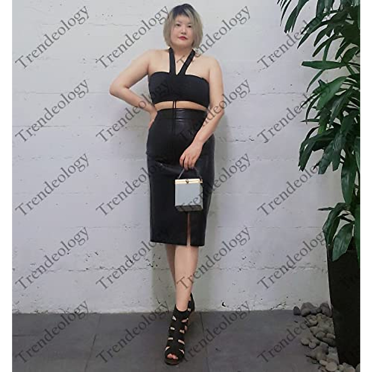 Small Medium Top Handle Square Frame Clutch Purse Crossbody Bag (zBlack)