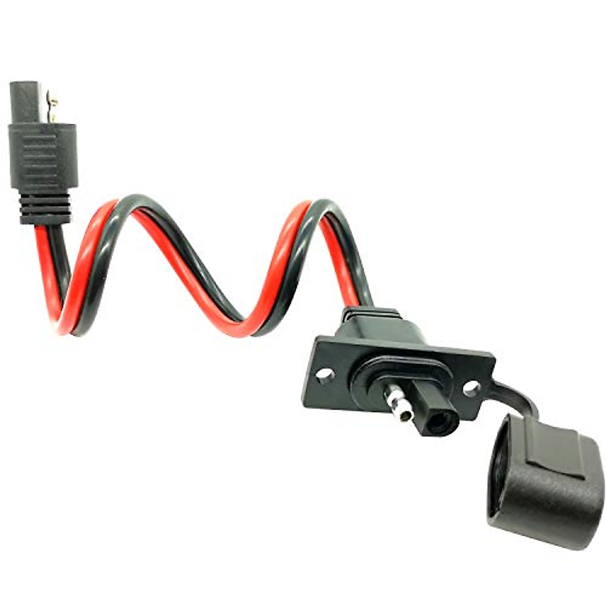 AYECEHI 12AWG SAE Cable,SAE to SAE Solar Weatherproof Socket Sidewall Port,SAE Cable Quick Disconnect Connect Panel Mount Universal Flush Mountable Connector - with Mounting Screws [Male to Male]