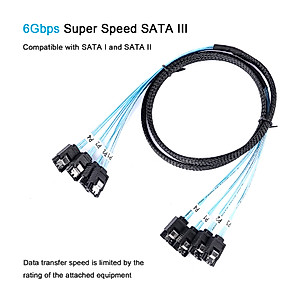 ADCAUDX SATA-III Cable-1M, 4Pcs/Set-SATA-6Gbps HDD-SDD Data-Cable Replacement for Server Bitcoin Computer SSD HDD CD DVD Drives Raid (3.3FT)