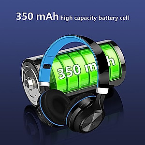 Wireless Bluetooth Headphones 5.0/TF Card with Microphone and Volume Control for School Cellphones Folding Tablets Android Smartphones Laptop, Noise Cancelling Headphones With Deep Bass (Sky Blue)