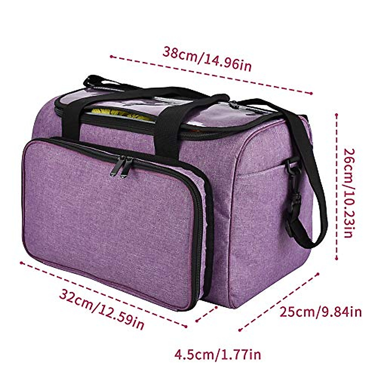 Kani Knitting Bag, Knitting Wool Yarn Tote Storage Bag with Shoulder Strap and Inner Divider for Wool, Needles, Yarn, Crochet Hooks, Knitting and Accessories Storage, No Accessories Included