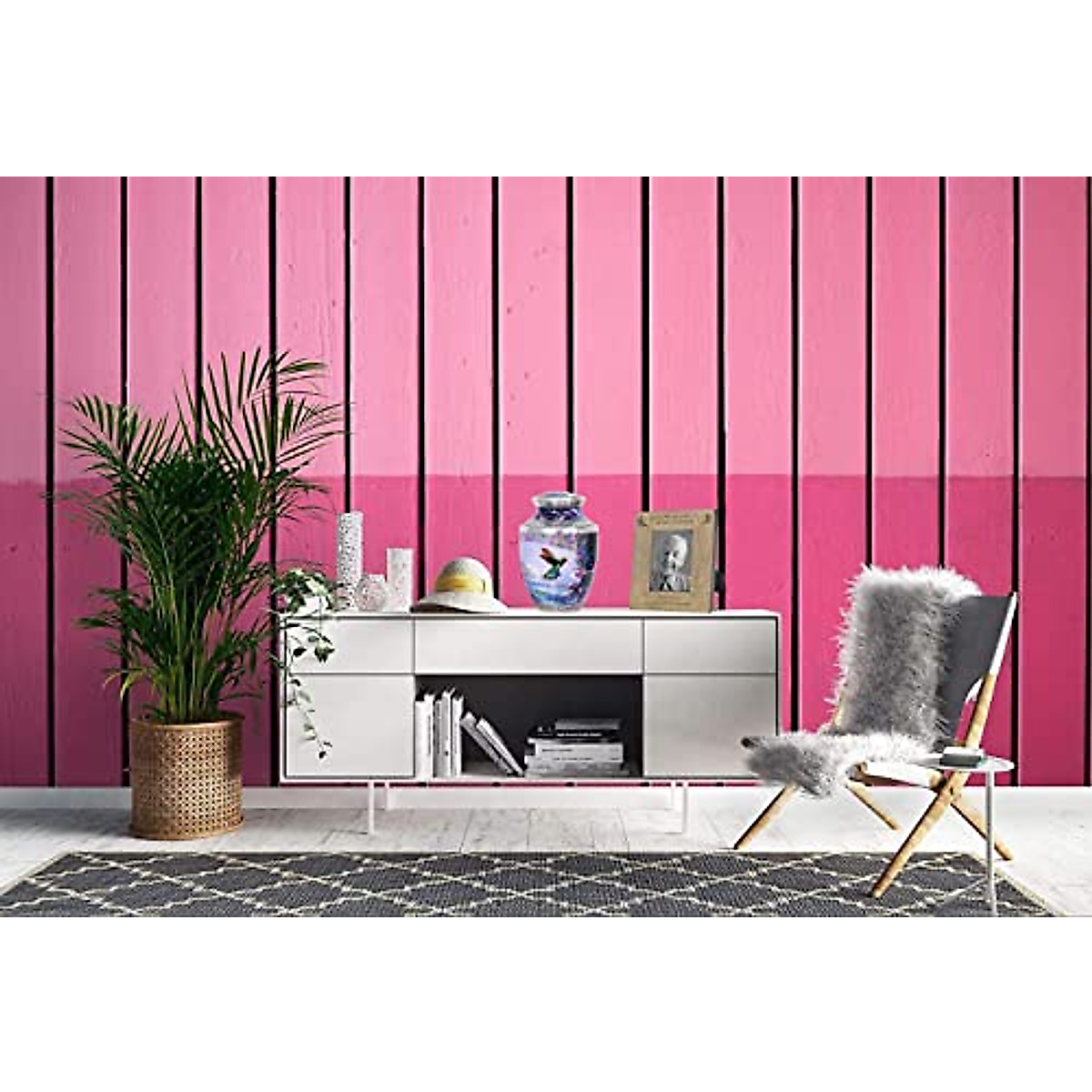 HLC Handcrafted Humming Bird Urn for Human Ashes - Adult Funeral Cremation Urn Handcrafted - Affordable Urn for Ashes (Adult (200 lbs) – 10.5 x 6 “, Decorative Cremation Urn)