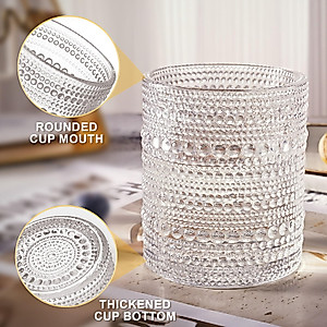 OPAYLY hobnail Drinking Glasses Old Fashion Glass 10oZ rocks glasses Set of 6 glasses Water Juice Cocktail Vintage Glassware Set Gift for Men Women…