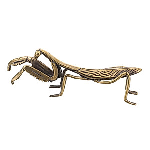Yardenfun Praying Mantis Miniature Crab Figurine Mantis Statue Mini Fairy Garden Animal Mini Mantis Model Delicate Mantis Craft Animal Decor Creative Mantis Decoration Desktop Decor Copper