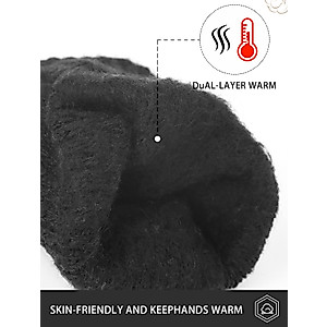 4 Pairs Womens Winter Gloves Warm Touch Screen Knit Fleece Gloves for Women Cold Weather (Black, Gray, Pink, Beige, One Size)