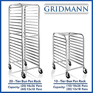 GRIDMANN Commercial Bun Pan Bakery Rack - 20 Sheet