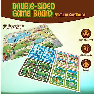 PlayRoute Zoo Keeper Game | Animal Games with Realistic Animal Sounds | 4 Level Board & Card Games | Educational Learning Activity for Kids Ages 5-12 Years and Up