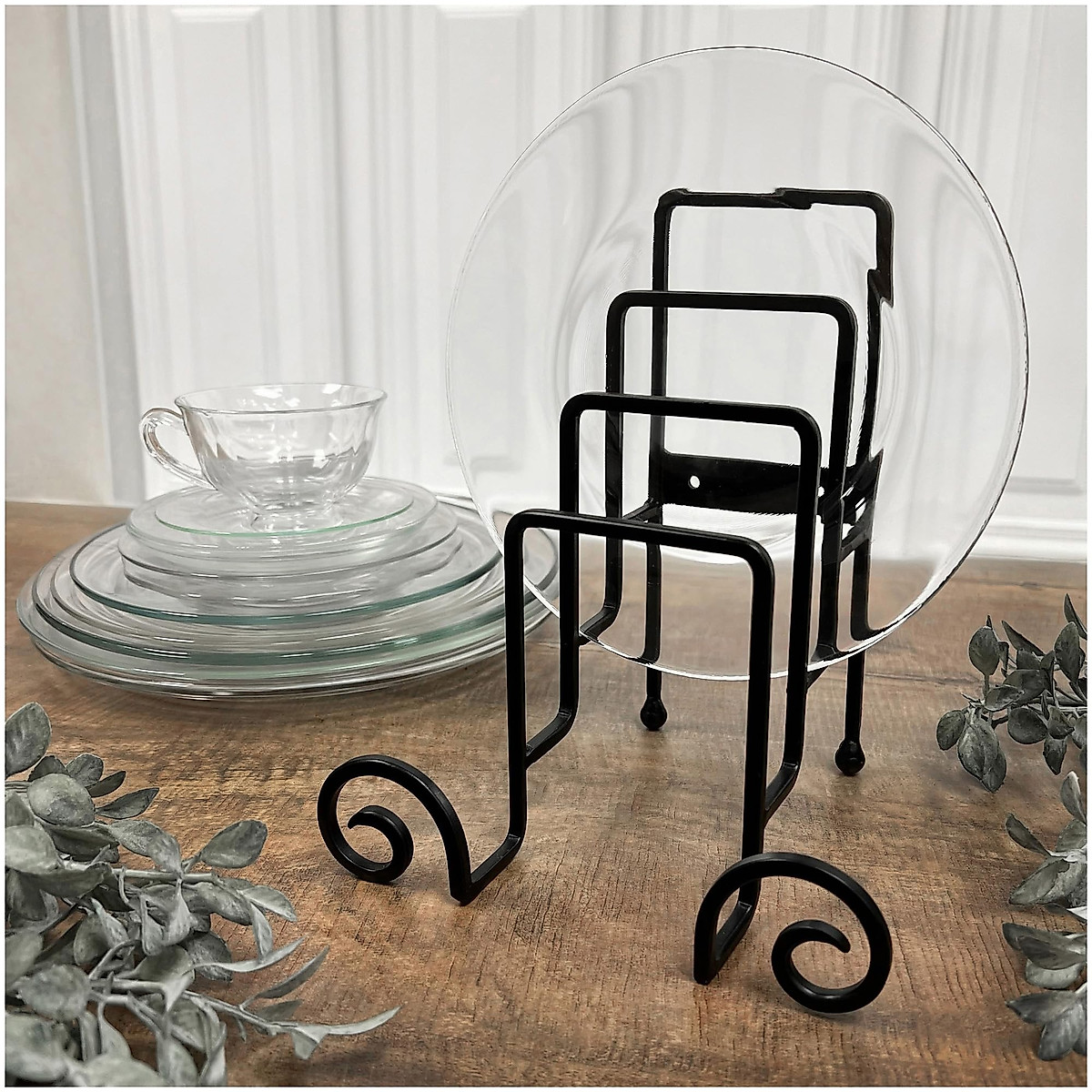 Bard's Wrought Iron 4 Plate Table Stand, 8" H x 7.25" W x 6" D