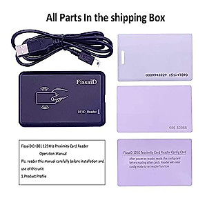 RFID Reader 125KHz Reader Reads Both 1326 Family Proximity Cards & EM4100 ID Card USB Reader Emulae Keyboard for Linux Android Win iOS + 2Pcs Card