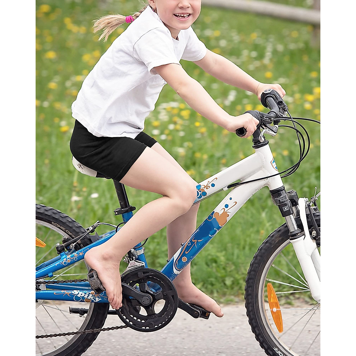 Auranso Girls Bike Shorts Dance Breathable and Safety Biker Under Dress Shorts Black 9-10 Years
