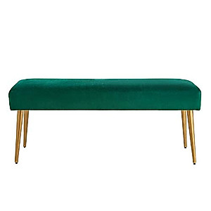 Ball & Cast Upholstered Bench, 44" W, Emerlad